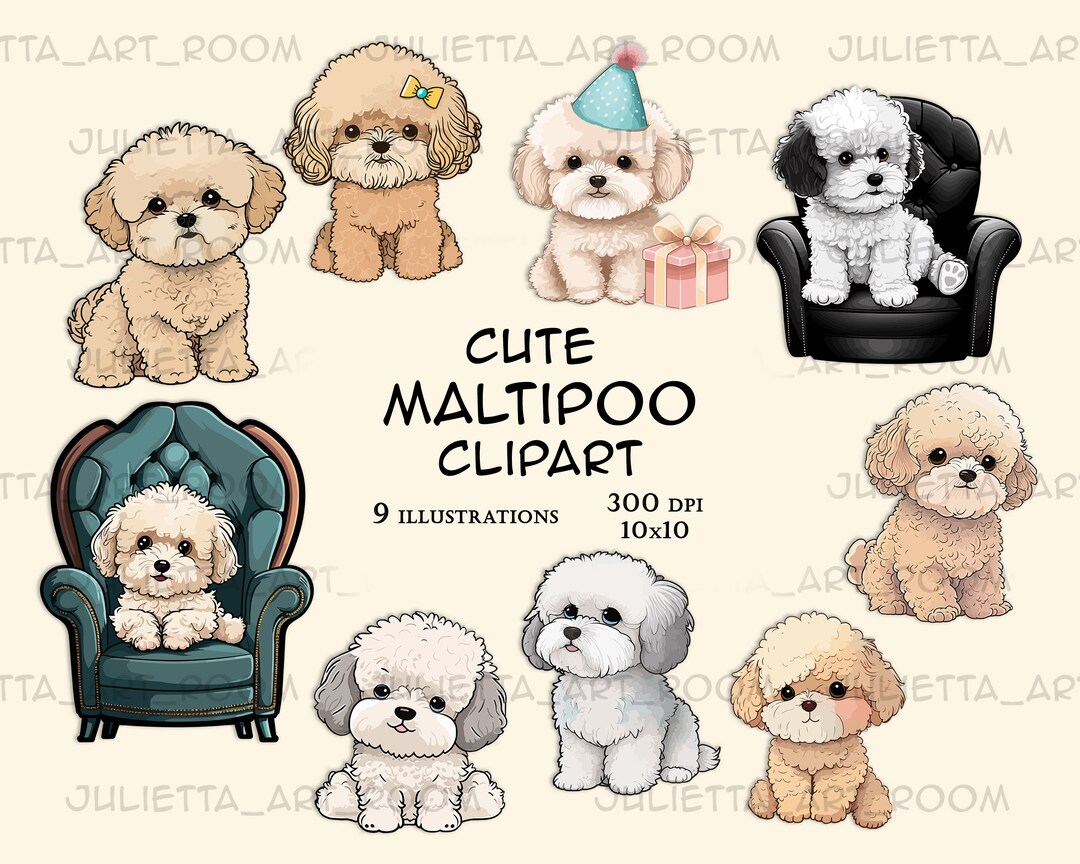 Maltipoo Cute Cartoon Dog Clipart, Maltese Png, Maltese Puppy, Dog ...