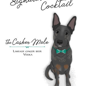 Custom Dog Portrait Signature Cocktail Sign Pet Portrait - Etsy
