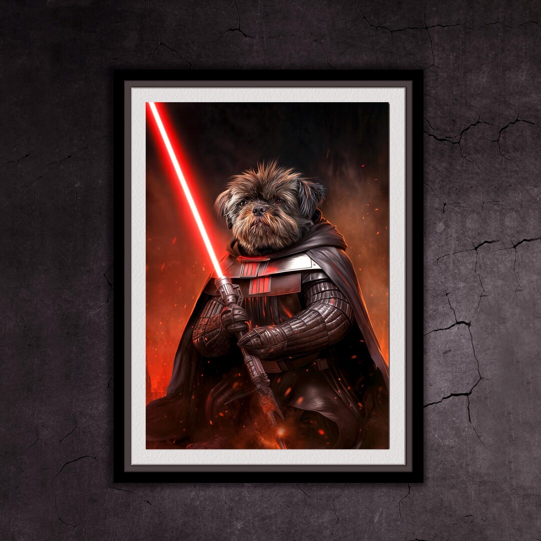 Darth Lord Dog Portrait, Star Custom Dog Portrait, Christmas Gift, Pet ...
