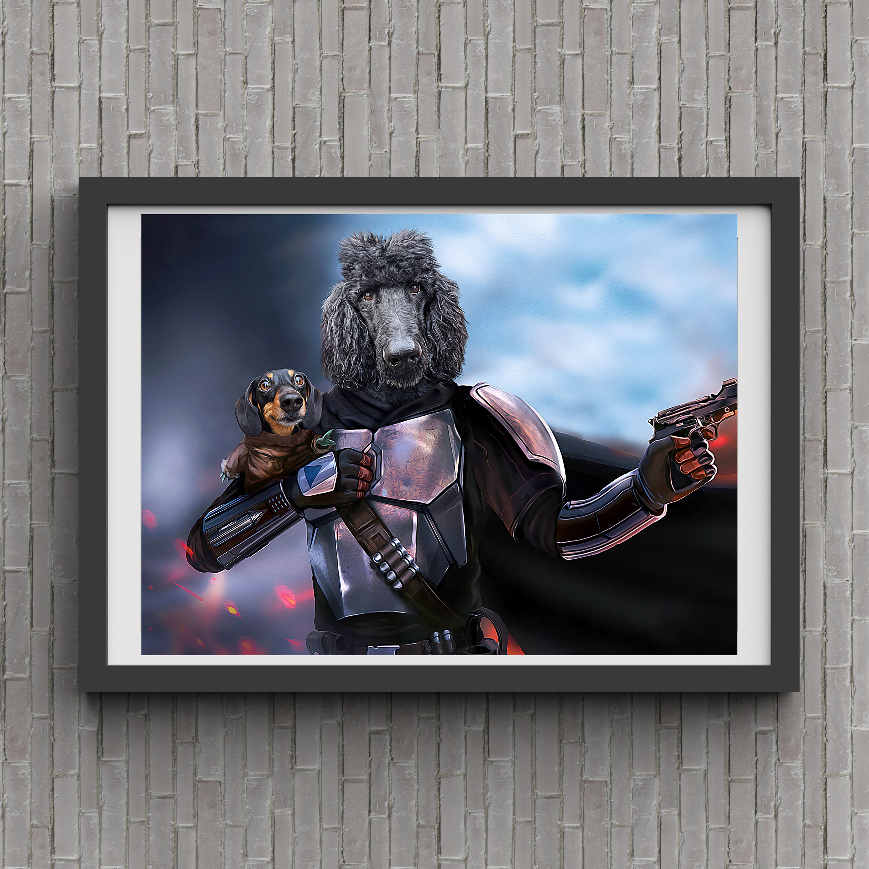 Star Custom Dog Portrait Mandalorian Dog Portrait Mother Day - Etsy