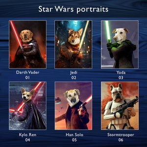 Darth Lord Dog Portrait, Star Custom Dog Portrait, Christmas Gift, Pet ...