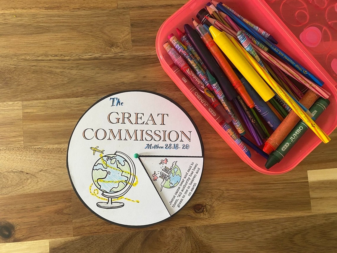 The Great Commision Coloring Wheel Printable Bible Activity for Sunday ...