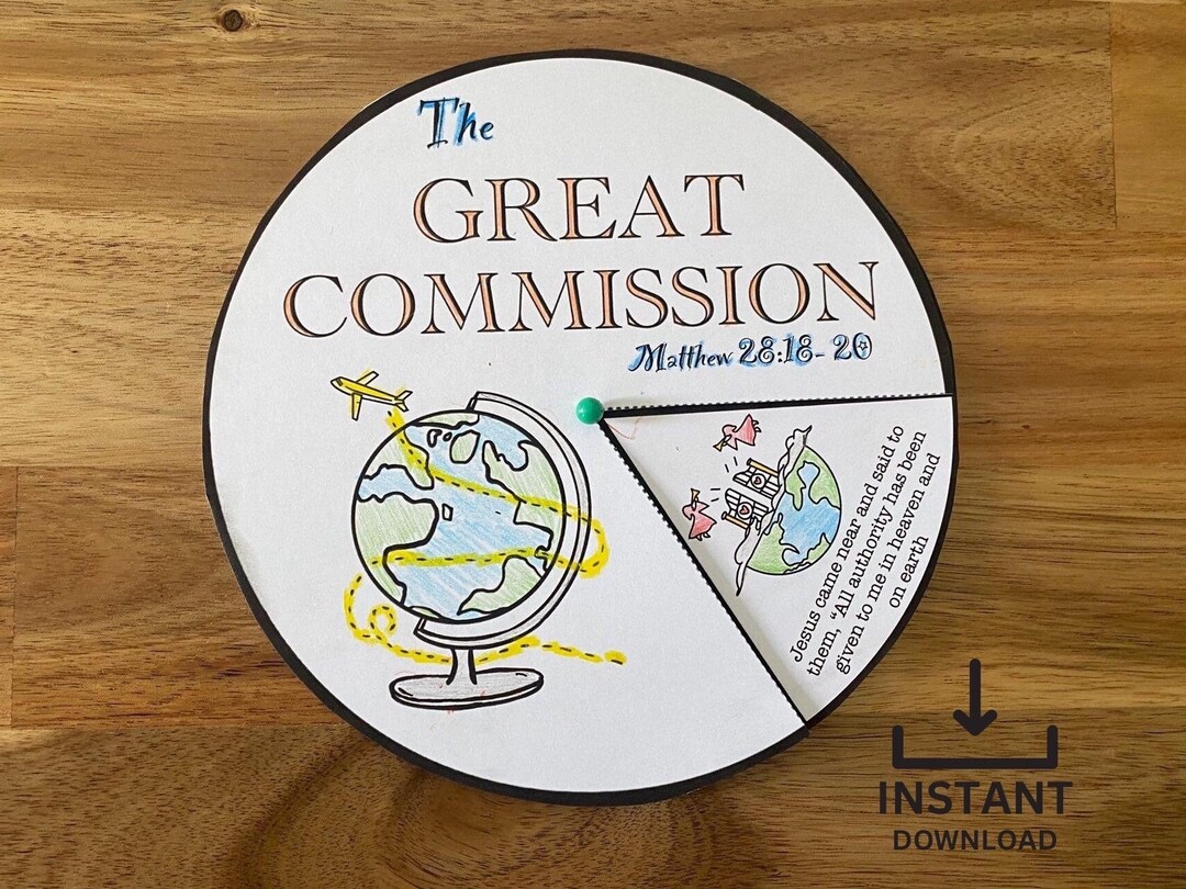The Great Commision Coloring Wheel Printable Bible Activity for Sunday ...