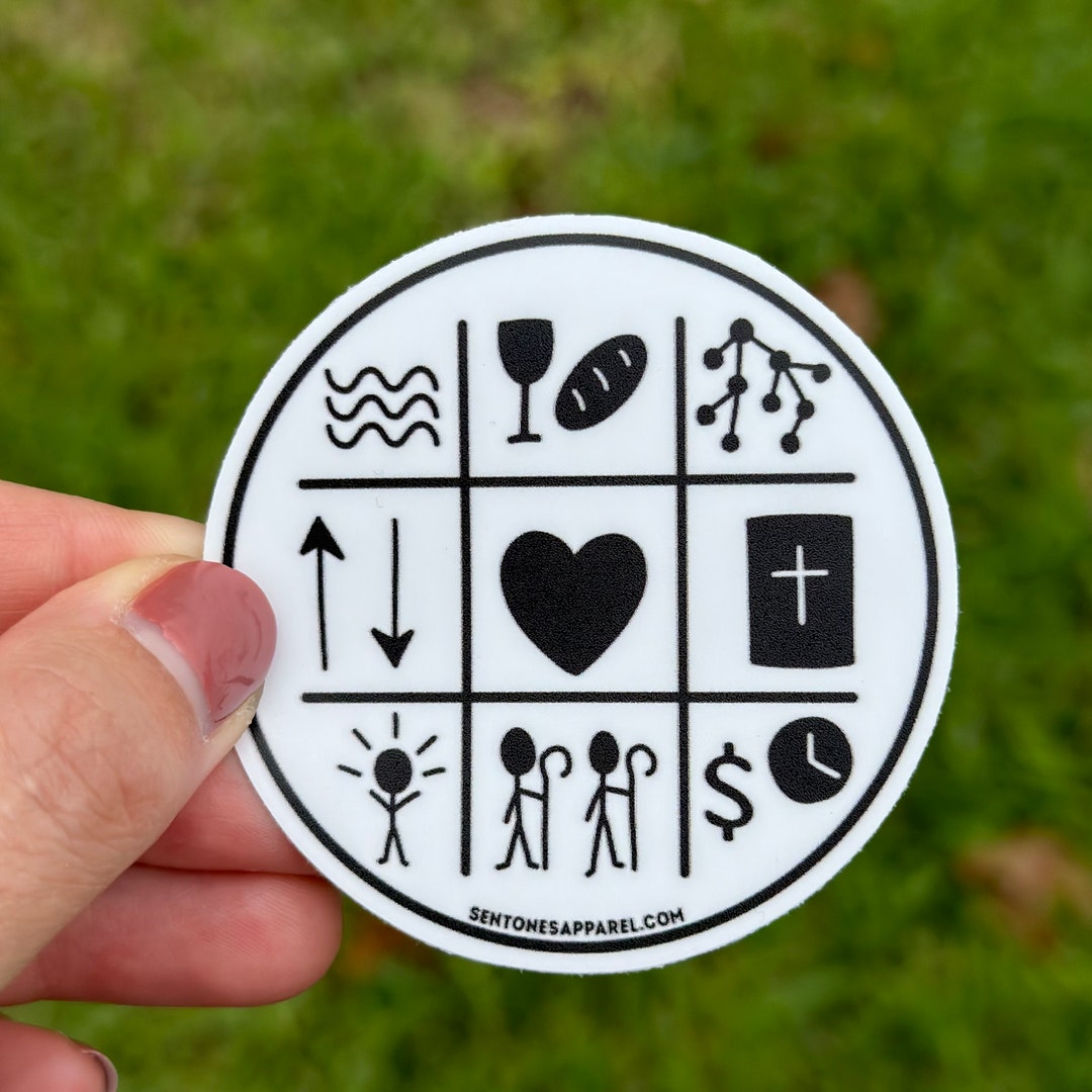 Church Circle Sticker - Black or White - Etsy