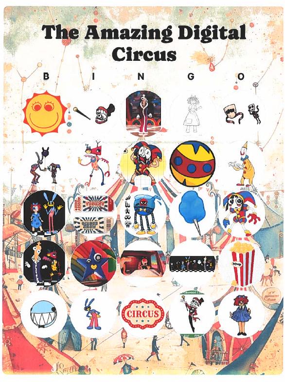 Amazing Digital Circus Bingo Game - 25 Cards (digital Download) - Etsy