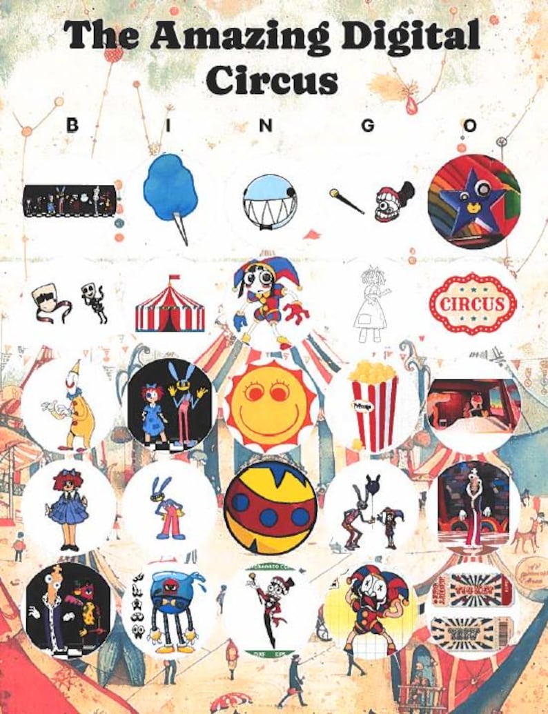 The Amazing Digital Circus Bingo - Etsy