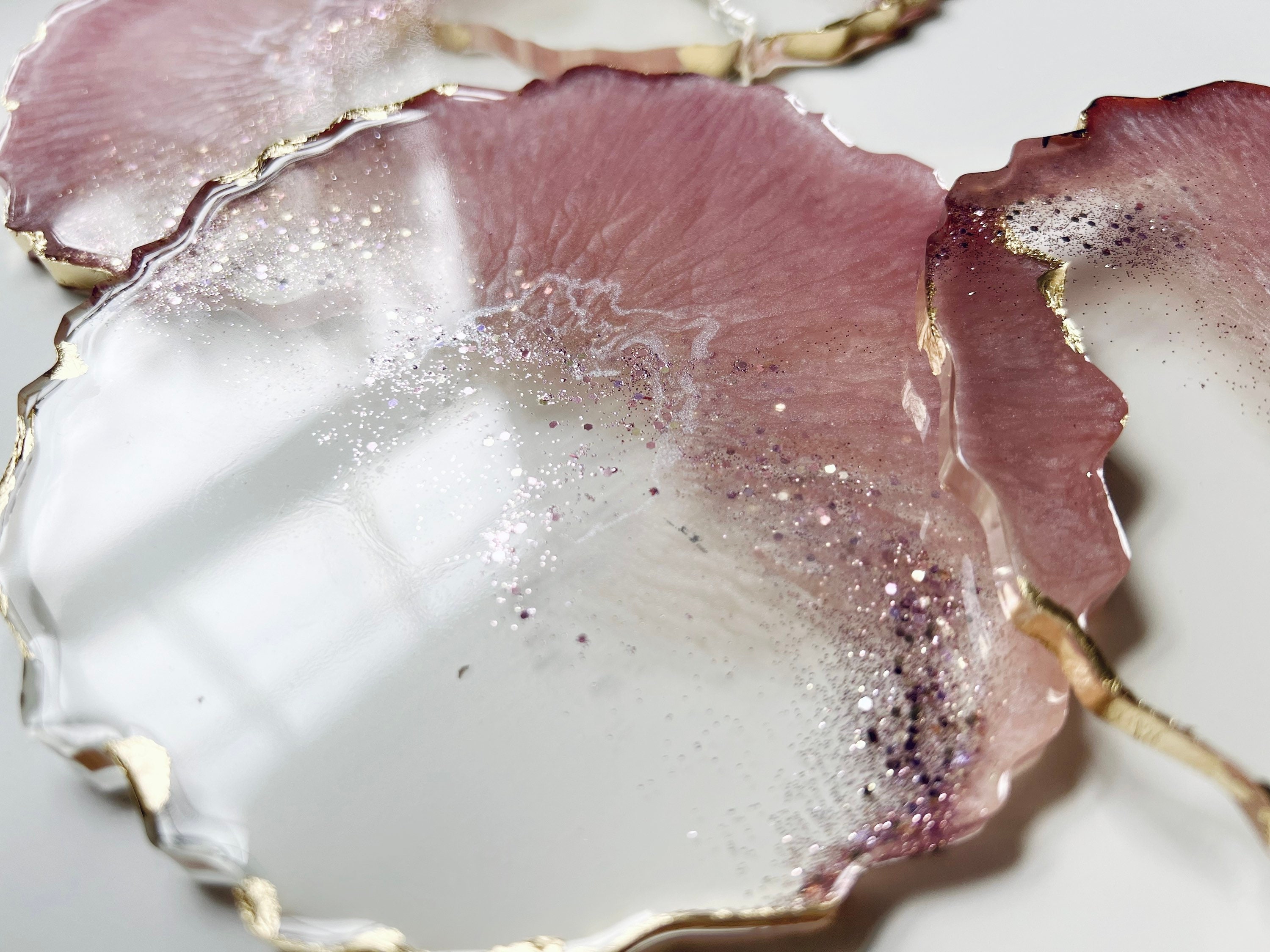 Pink Resin Coaster, Cup Holder, Sparkling Coasters, Table Centrepiece ...