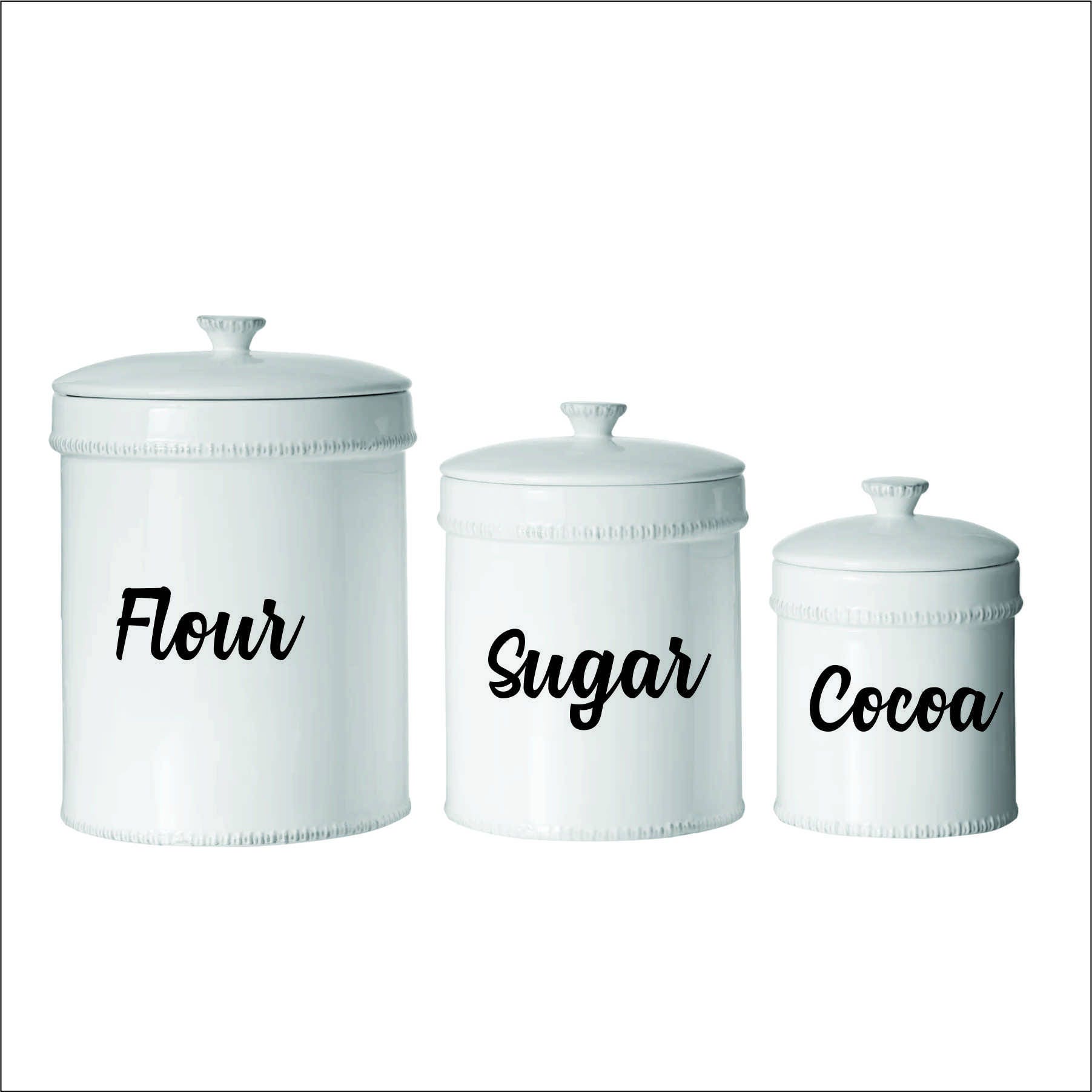 Kitchen Canister Labels , Kitchen Canister Decals , Kitchen Labels ...