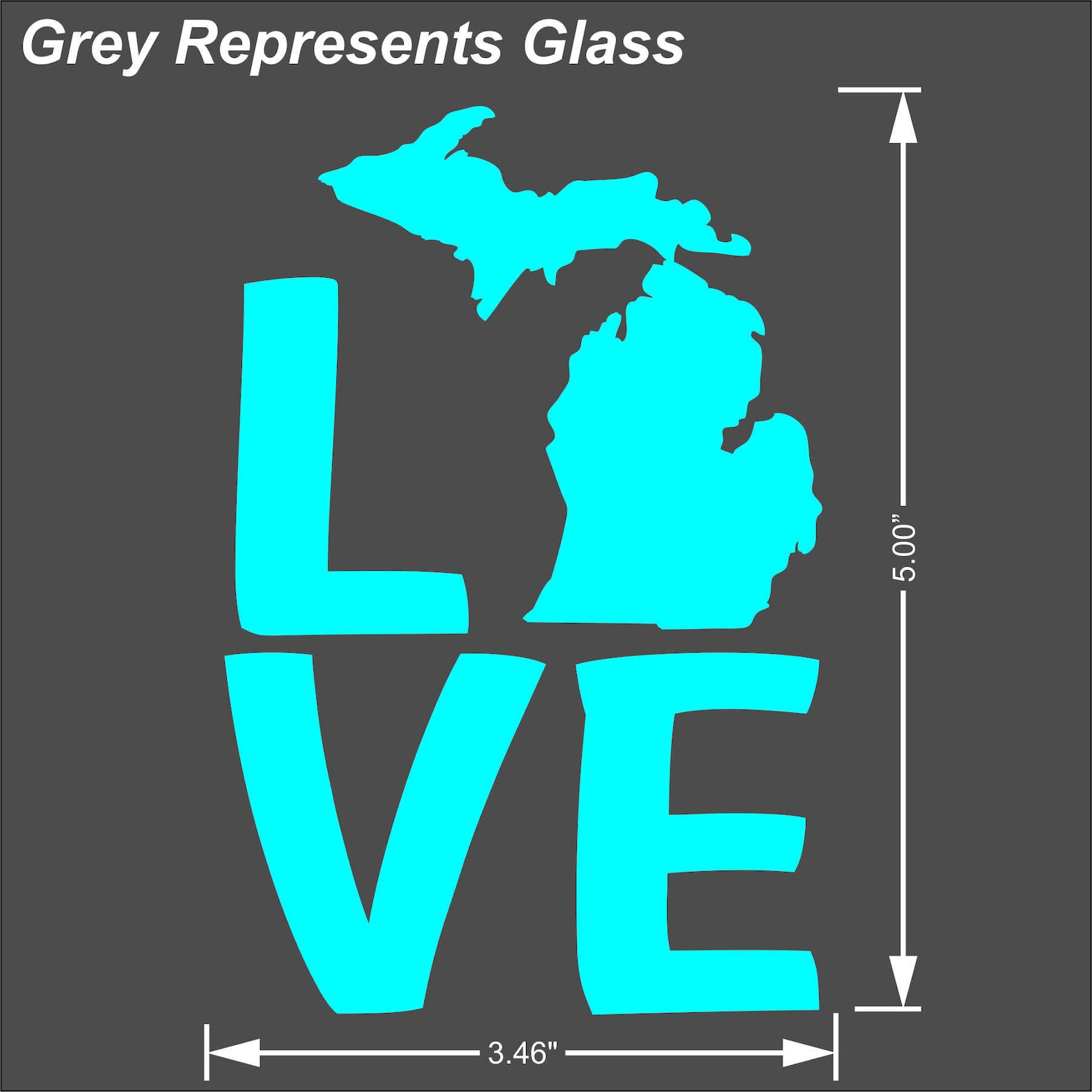 Love Michigan Car Decal, Car Decal, Car Sticker, Label, Custom Decal ...