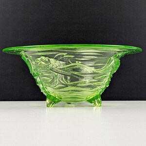 Jobling Art Deco Uranium Glass Fish Pattern Salad Bowl, Koi Carp, 1934 ...