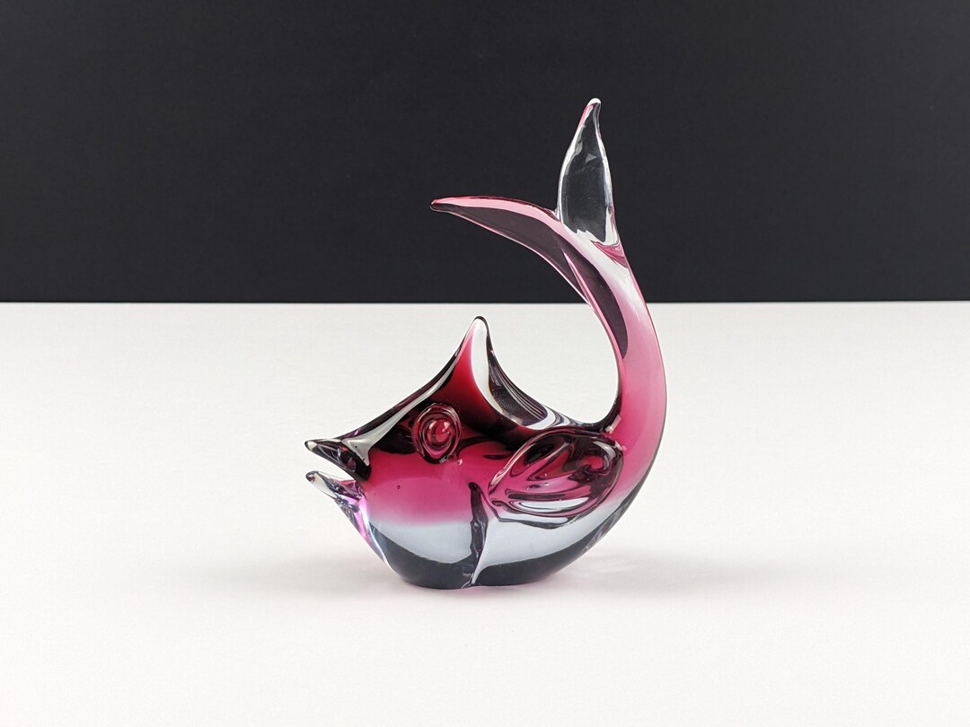 Murano Barbini Purple and Clear Glass Fish, 1960s, Weil Ceramics ...