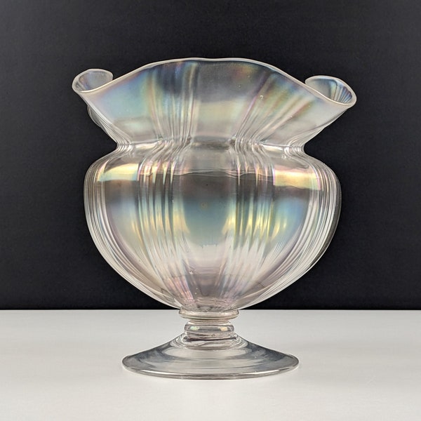 Footed Glass Vase - Etsy