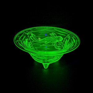 Jobling Art Deco Uranium Glass Fish Pattern Salad Bowl, Koi Carp, 1934 ...