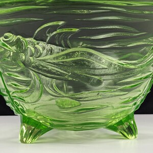Jobling Art Deco Uranium Glass Fish Pattern Salad Bowl, Koi Carp, 1934 ...