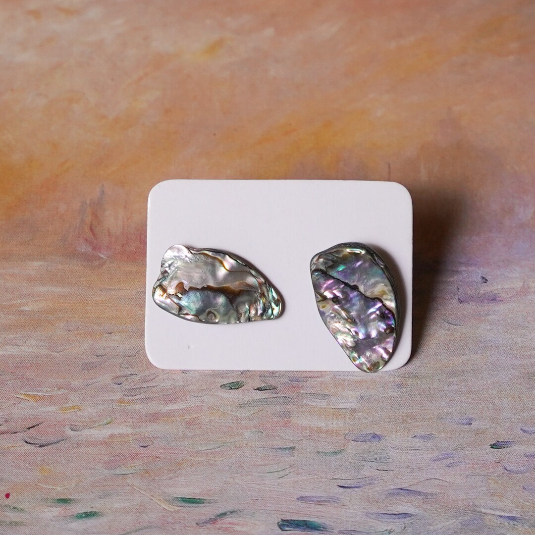 Abalone Stud Earrings - Seashell Studs - Abalone Shell Earrings ...