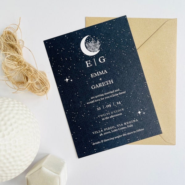 Moon Invitation - Etsy UK