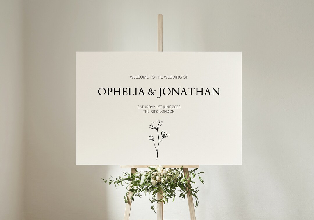ISLA Welcome Sign, on the Day Signage, Modern Wedding, Simple and ...