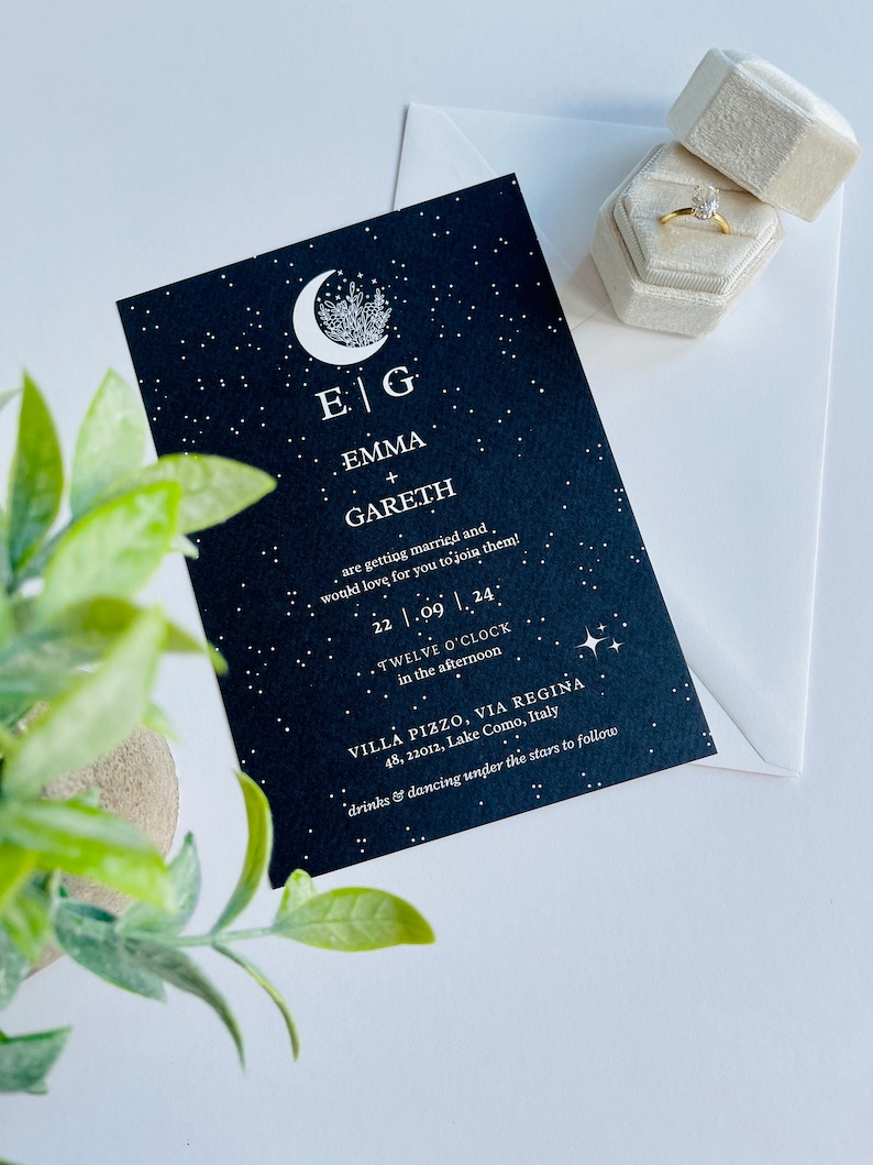 LUNA Celestial Wedding Invitation Suite | Stars & Moon Design ...