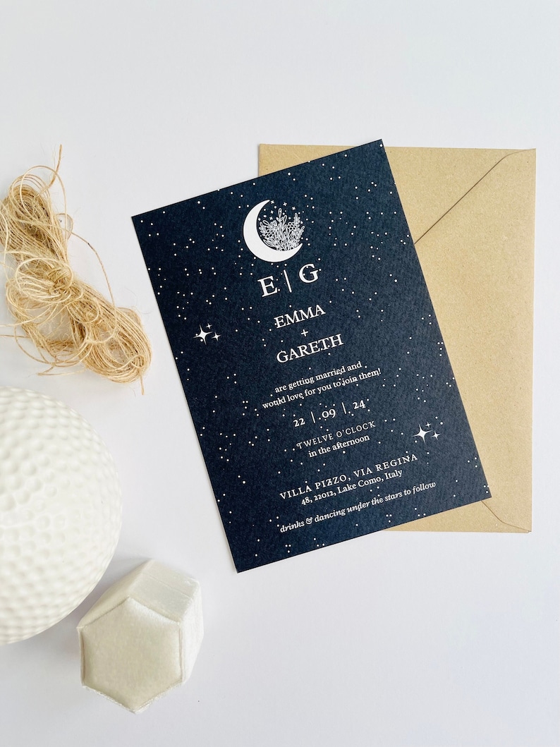 LUNA Celestial Wedding Invitation Suite | Stars & Moon Design ...