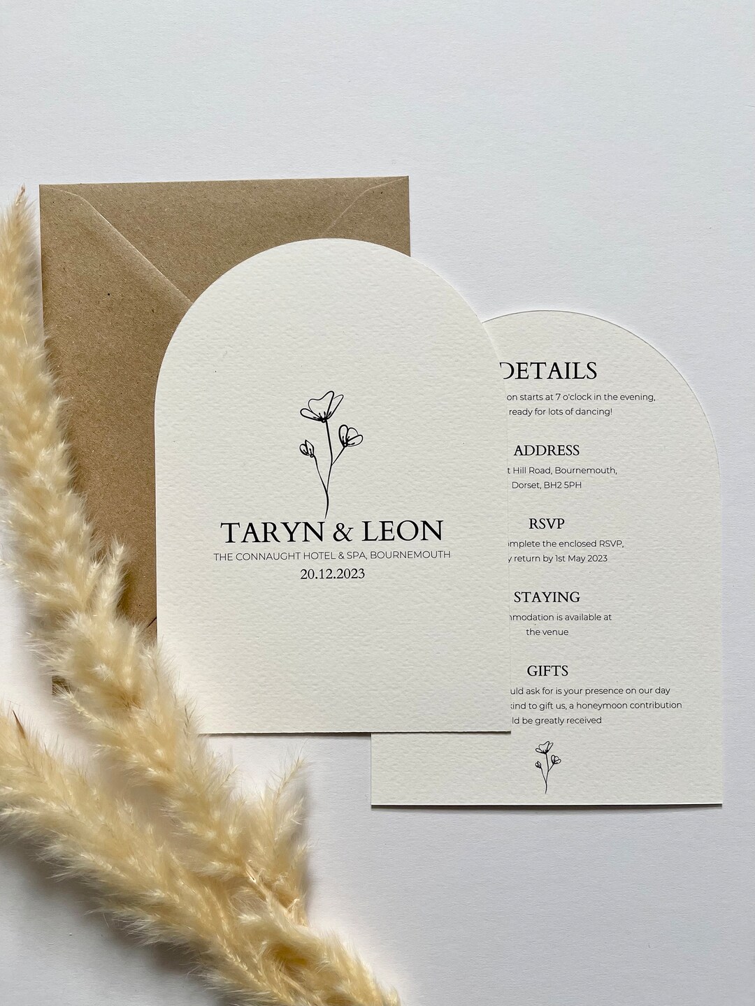 ISLA - Modern Minimalist Arched Invitation, Contemporary Invite ...