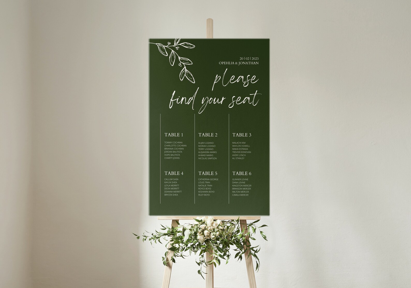 ALBA - Table Seating Plan, on the Day Signage, Modern Wedding, Simple ...