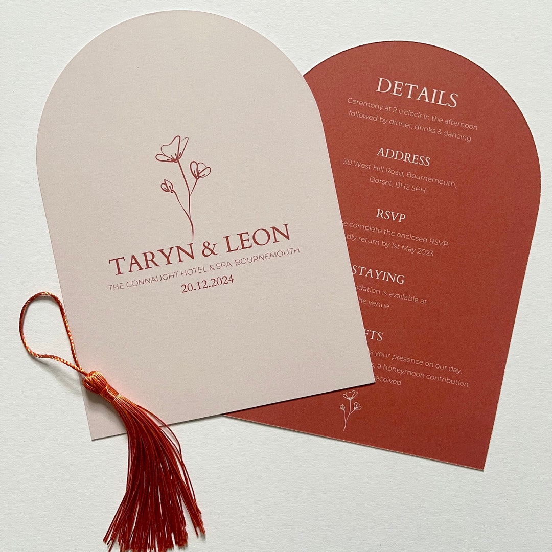 ISLA - Modern Minimalist Arched Invitation, Contemporary Invite ...