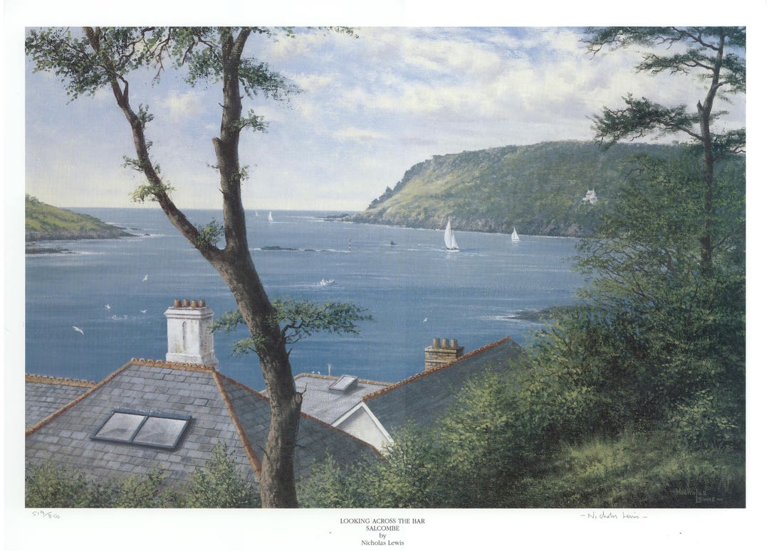 Looking Across the Salcombe Bar, Limited Edition Print by Nicholas ...