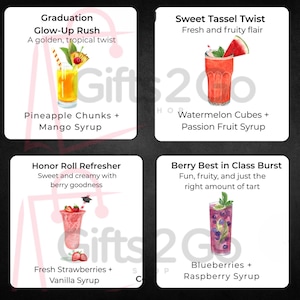 Graduation Party Lemonade Bar Recipe Menu Sign Printable, Grad Party ...