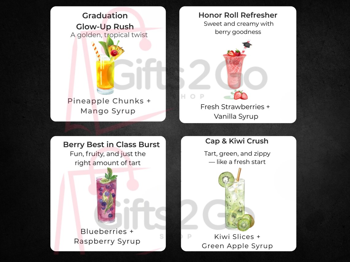 Graduation Party Lemonade Bar Recipe Menu Sign Printable, Grad Party ...