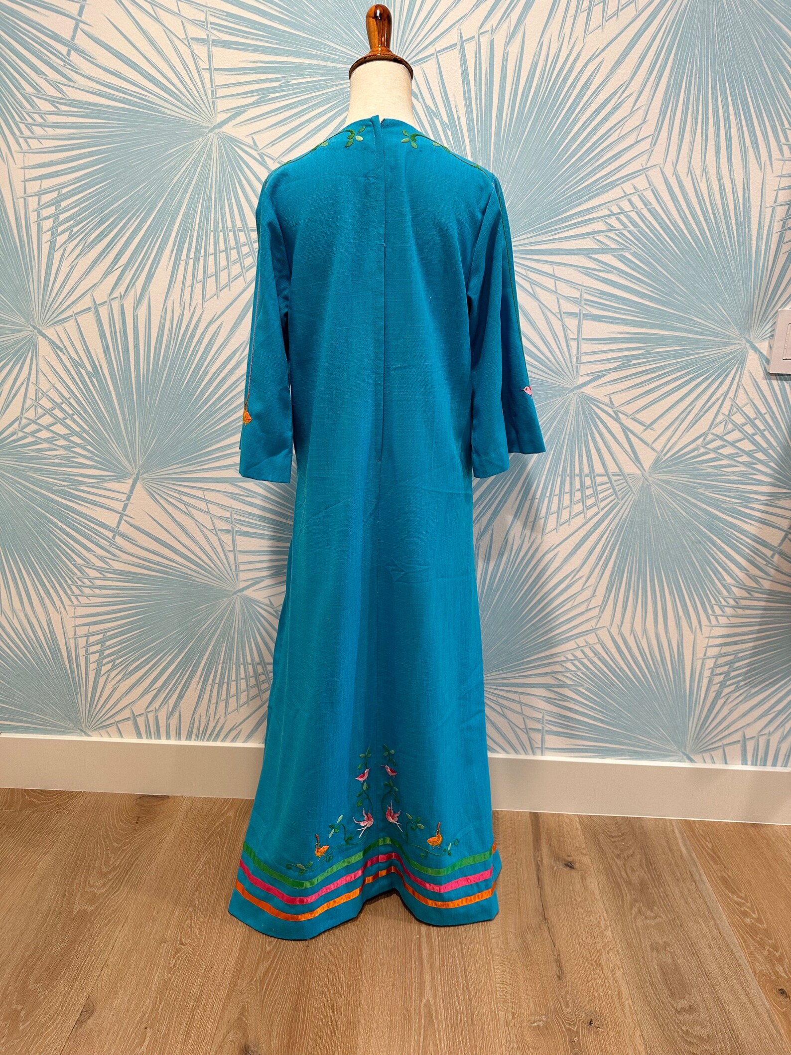 Rare Vintage Mexican Ribbon Embroidered Caftan, Kaftan, Looks Like ...