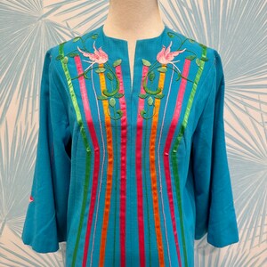 Rare Vintage Mexican Ribbon Embroidered Caftan, Kaftan, Looks Like ...