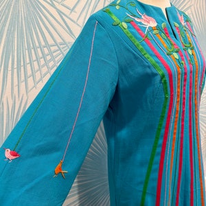 Rare Vintage Mexican Ribbon Embroidered Caftan, Kaftan, Looks Like ...