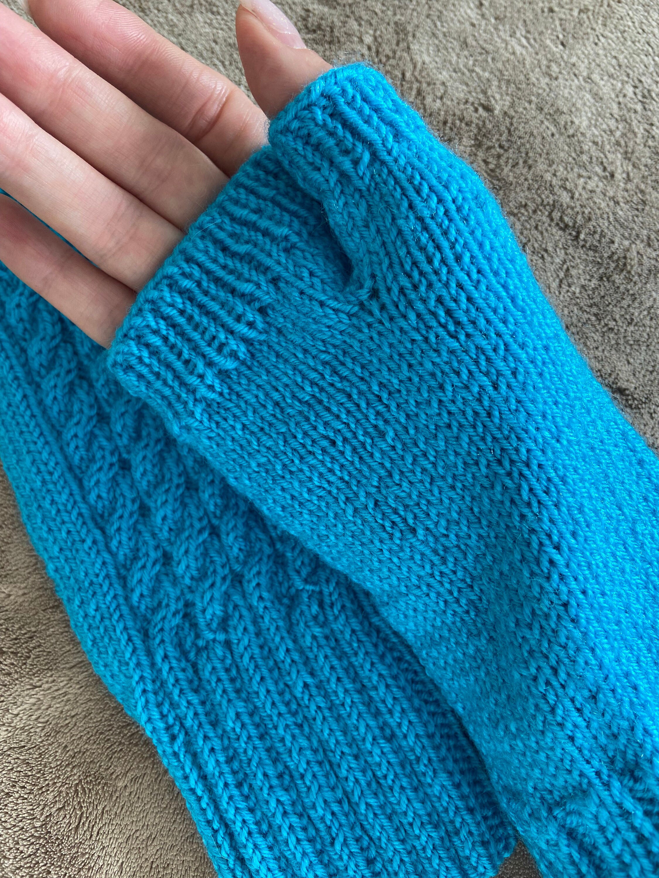 Blue Wool Blend Mittens Pigtails Pattern - Etsy