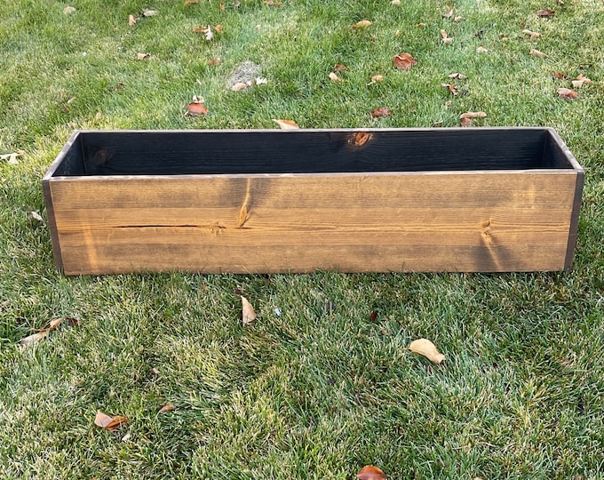 Flower Bench, Rustic Wood Planter Box, Outdoor Garden Gift, Gift for ...
