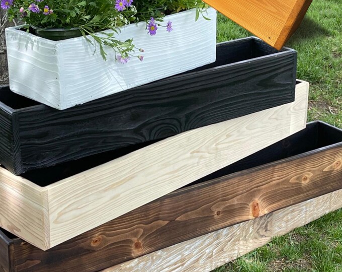 Cedar Window Box Planter Wood Flower Box Ledge Planter - Etsy