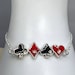 PLAYING CARD BRACELET Bangle Silver Plated Enamel Red Black - Etsy