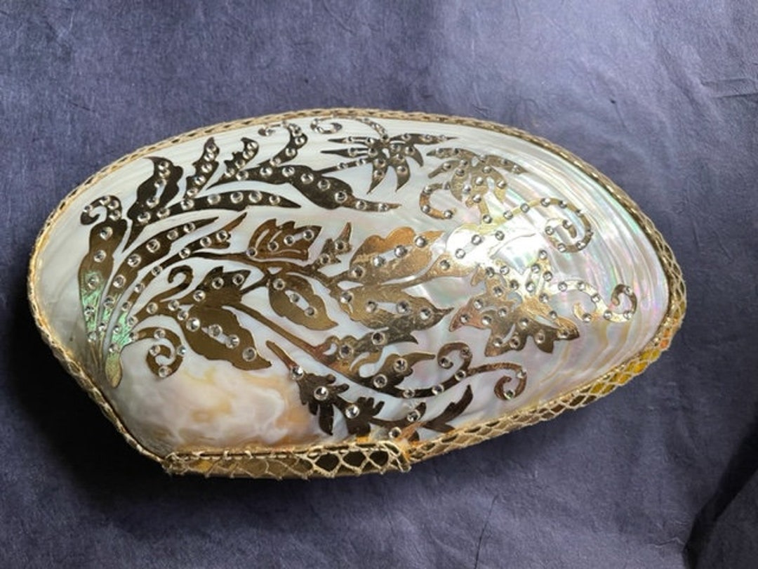 Vintage Iconic Cora Jacobs Embellished Shell Clutch MINAUDIERE Bag ...