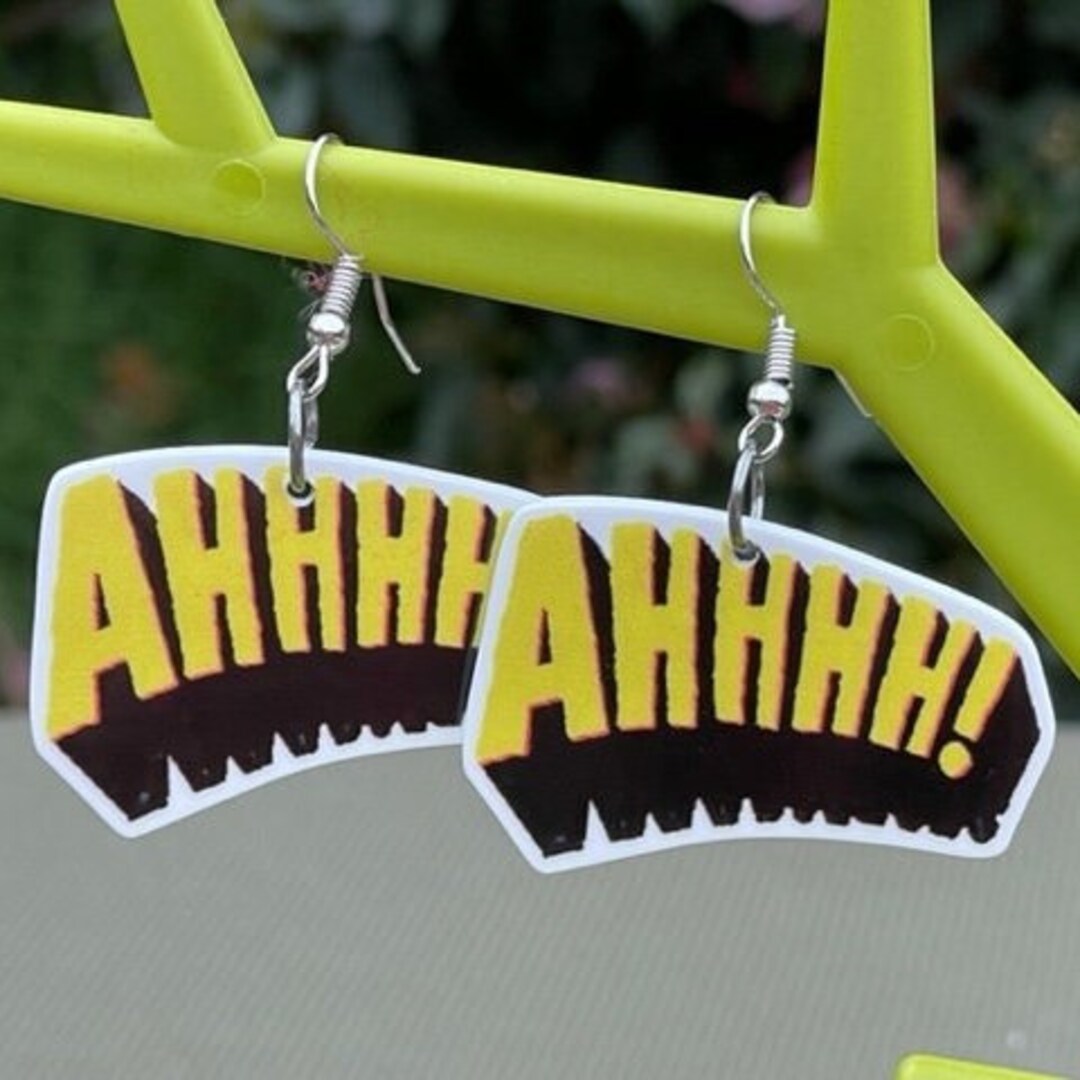 AAAAAGH! EARRINGS Flatback Planar Resin Cartoon Fandom Comicon Cute ...