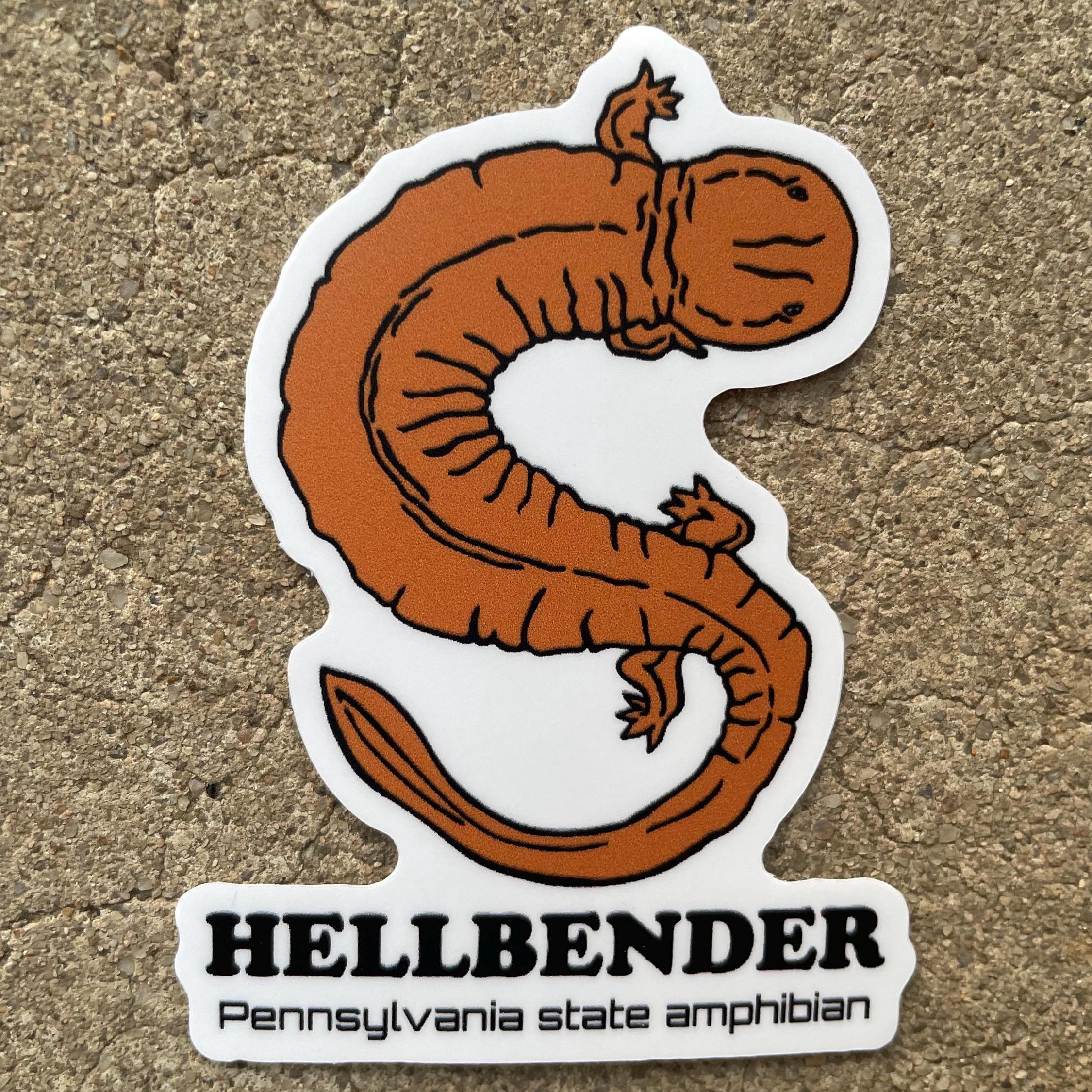 Eastern Hellbender Salamander Vinyl Sticker: Die-cut, Waterproof ...
