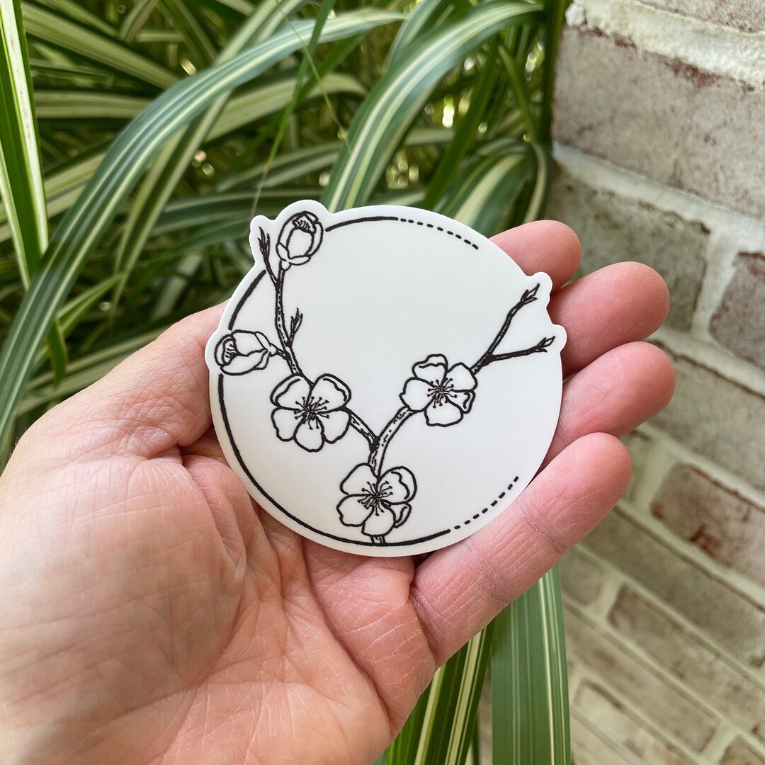 Cherry Blossoms Vinyl Sticker: Die-cut, Waterproof Simple Cottage ...