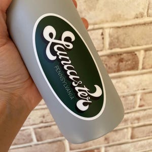 Lancaster, PA 4” Oval - Green, Die-cut Vinyl Sticker, Lancaster City ...