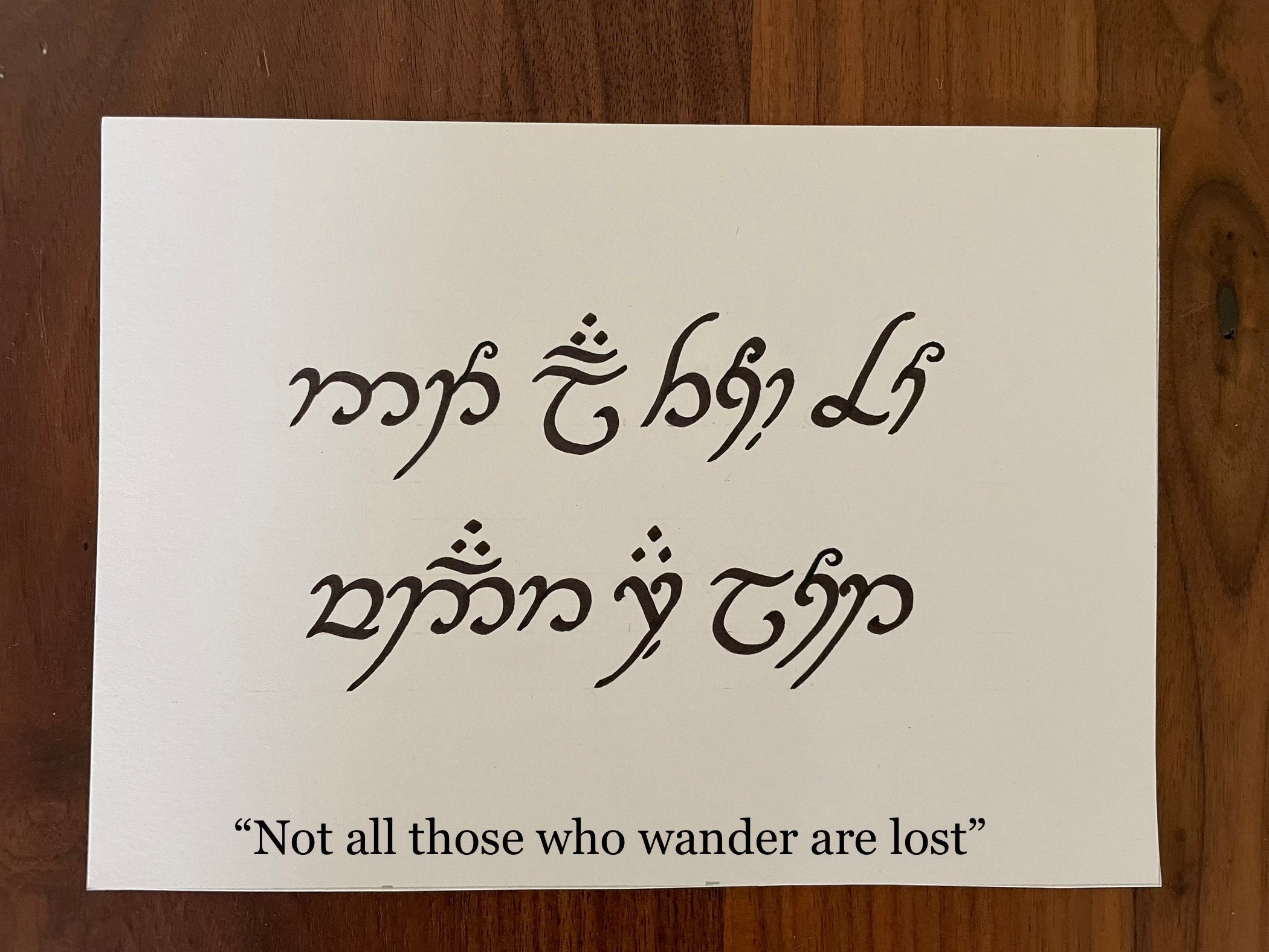 Custom Elvish Quote Hand Lettered Elvish Lord of the Rings - Etsy