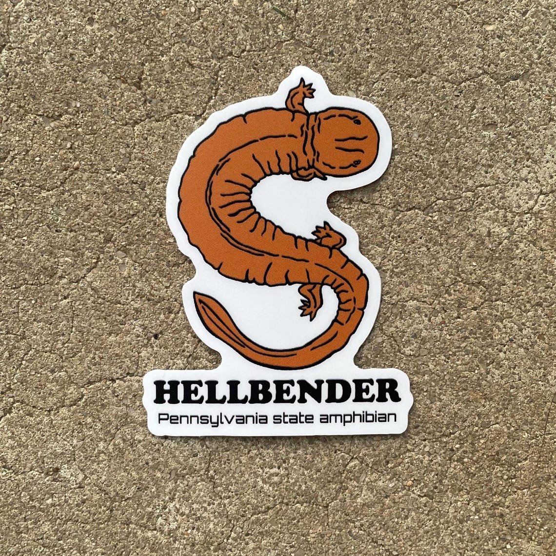 Eastern Hellbender Salamander Vinyl Sticker: Die-cut, Waterproof ...