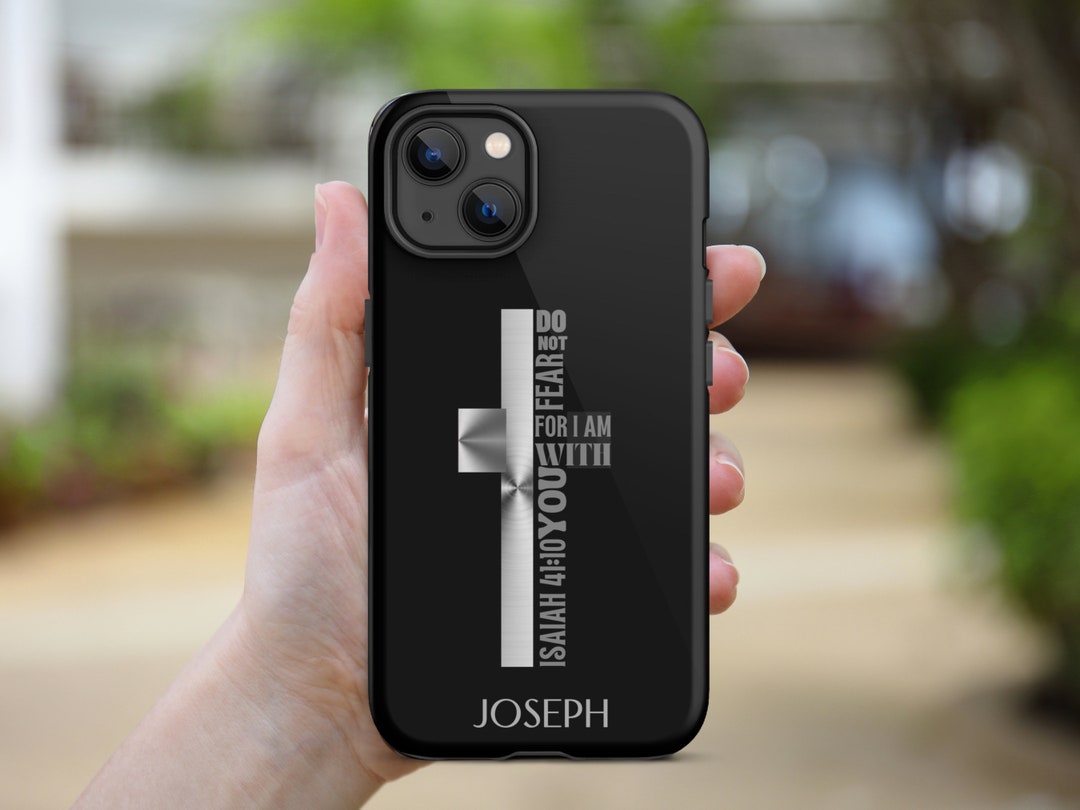 Personalized Christian iPhone Case, Cross Bible Verse Isaiah 41:10 Do ...