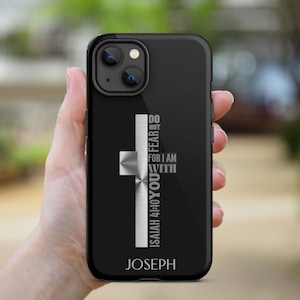 Personalized Christian iPhone Case, Cross Bible Verse Isaiah 41:10 Do ...