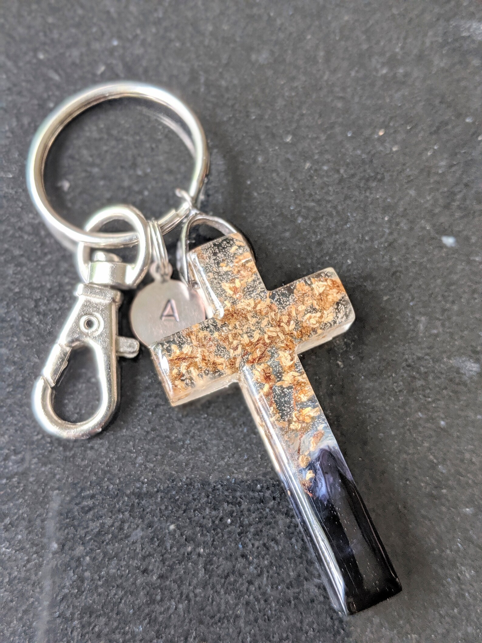 Cross Custom Initial Keychain Unique Religious Gifts Baptism - Etsy