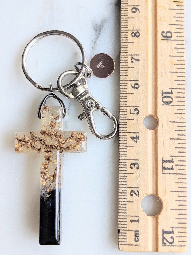Cross Custom Initial Keychain Unique Religious Gifts Baptism - Etsy
