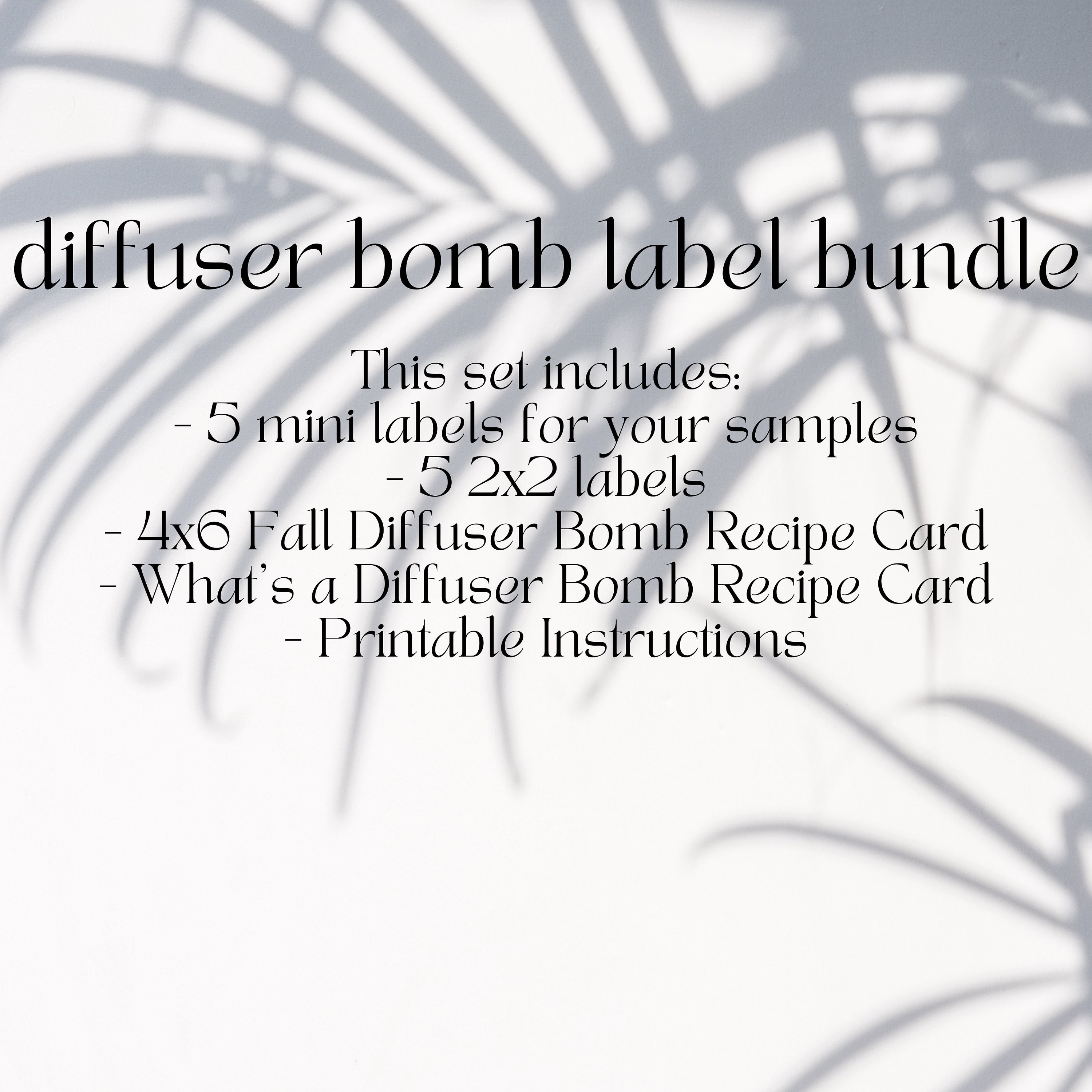 Diffuser Bomb Sample Labels Cards for Young Living Reps / Fall Diffuser ...