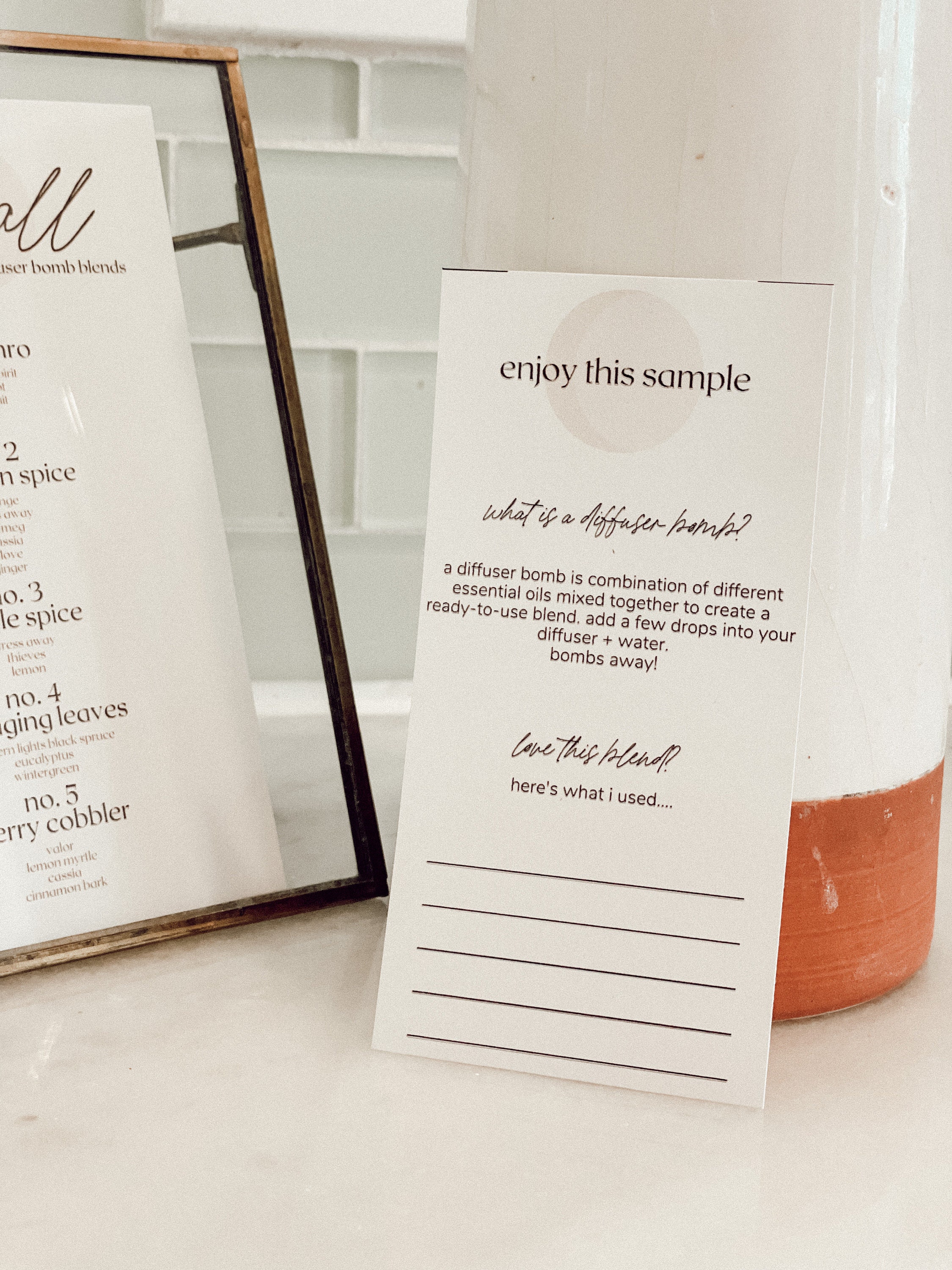 Diffuser Bomb Sample Labels Cards for Young Living Reps / Fall Diffuser ...