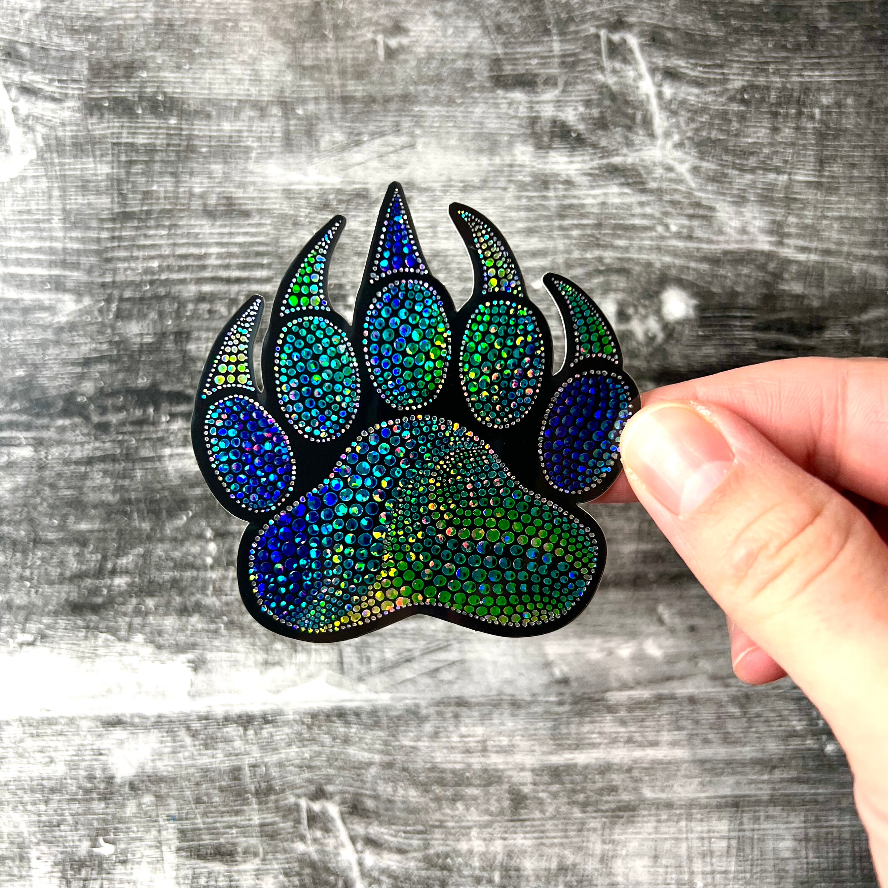 Glitter Sticker Bear Paw Weatherproof | Etsy